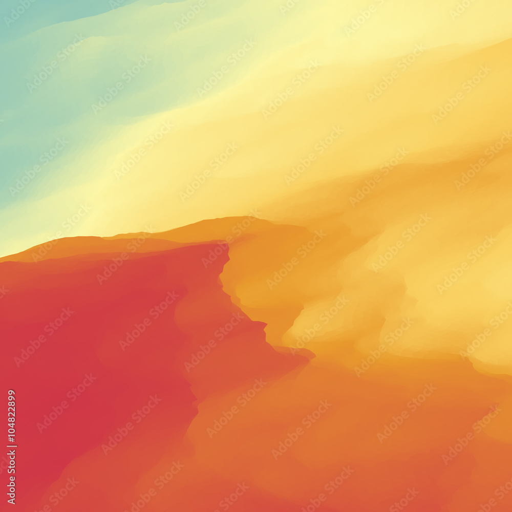 Abstract Desert Landscape Background. Vector illustration. Sand Dune ...
