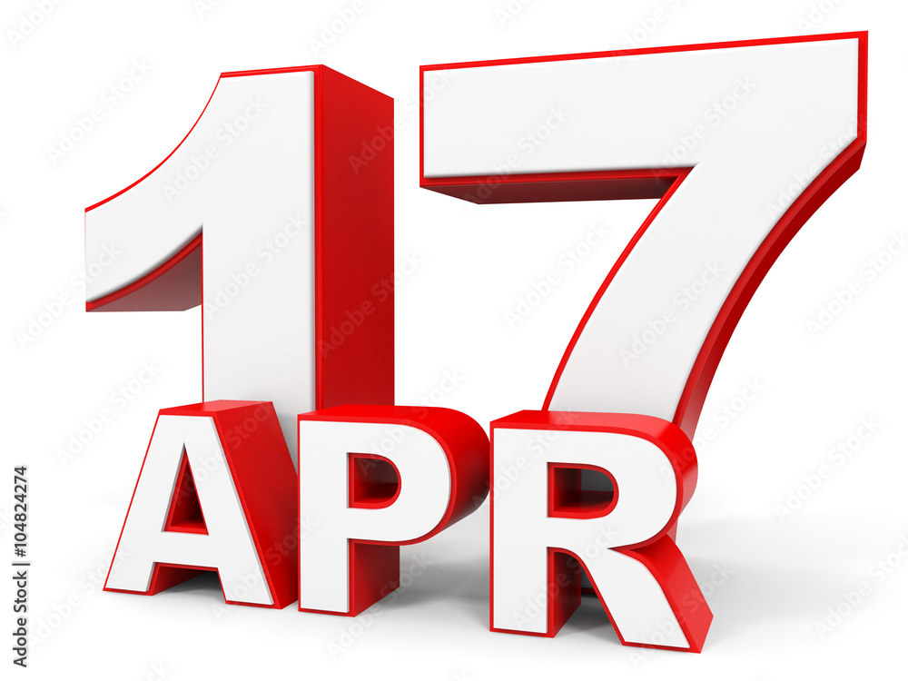 April 17. 3d text on white background. Stock Illustration | Adobe Stock