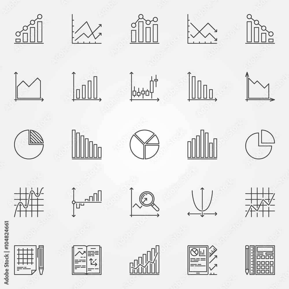 Statistics icons set Stock Vector | Adobe Stock