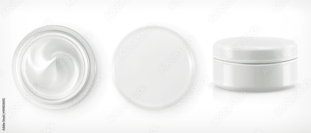 Round packaging of cream, vector object Stock Vector | Adobe Stock