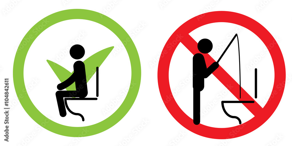 Toilet rules stickers set Stock Vector | Adobe Stock