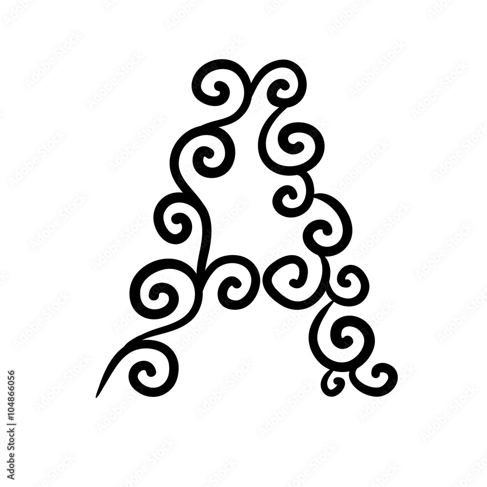 Hand drawn letter A symbol vector scribble illustration . Stock Vector ...