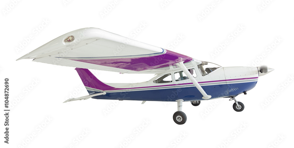Cessna 172 Single Propeller Airplane On White Stock Photo | Adobe Stock
