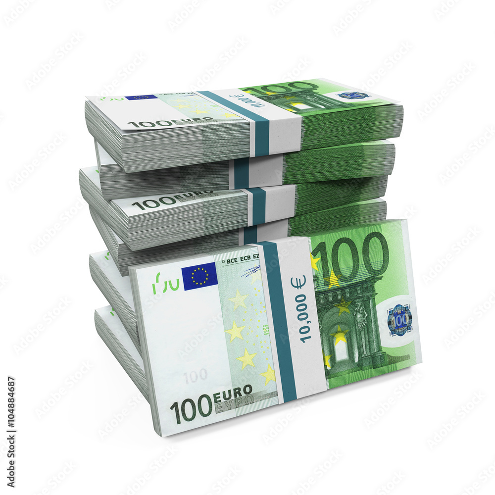 Stacks of 100 Euro Banknotes Stock Illustration | Adobe Stock