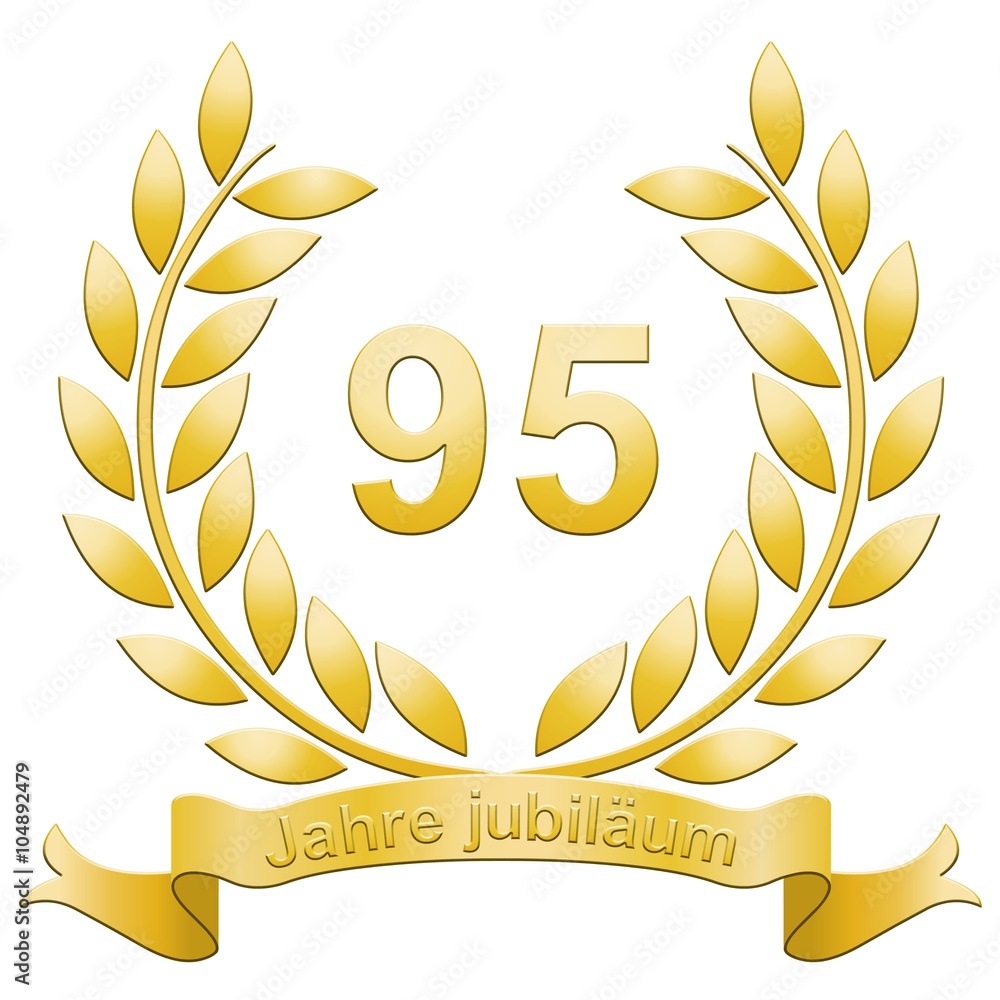 Lorbeerkranz 95 Jahre Jubiläum. Stock-Illustration | Adobe Stock