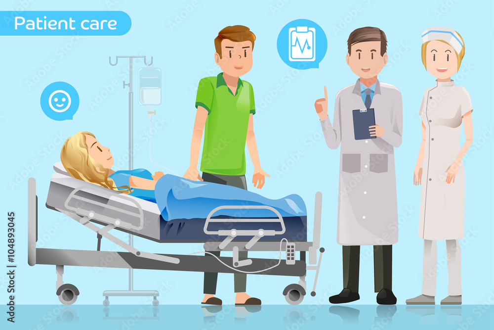 Doctors explain the treatment to the patient.Visit patients in ...