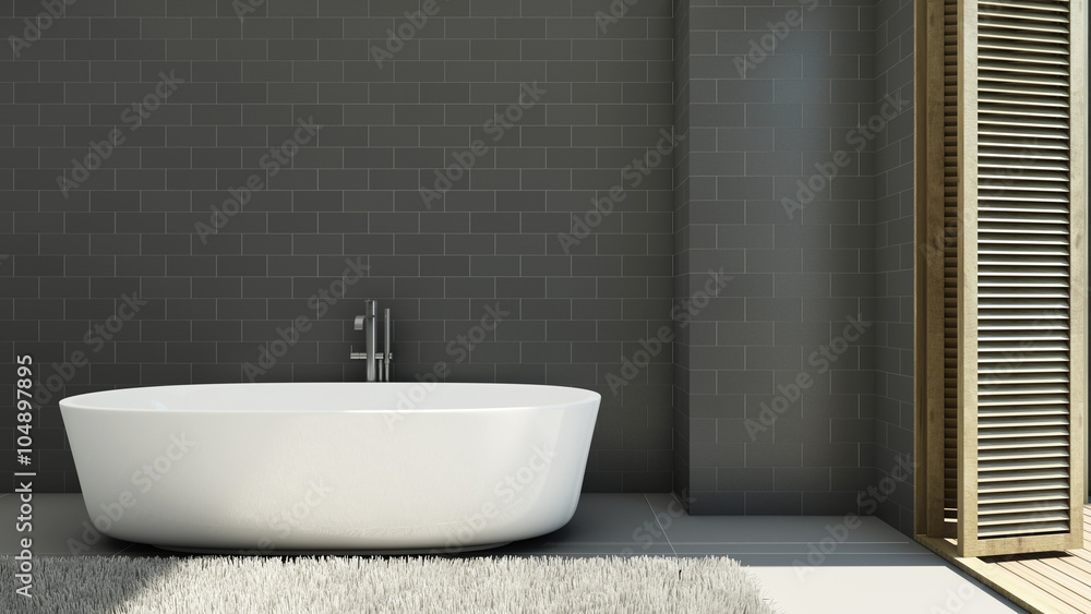 Jacuzzi bath design modern & Loft - 3D render Stock Illustration ...