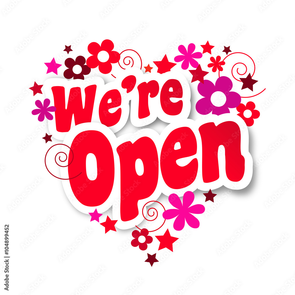 We are open Stock Vector | Adobe Stock
