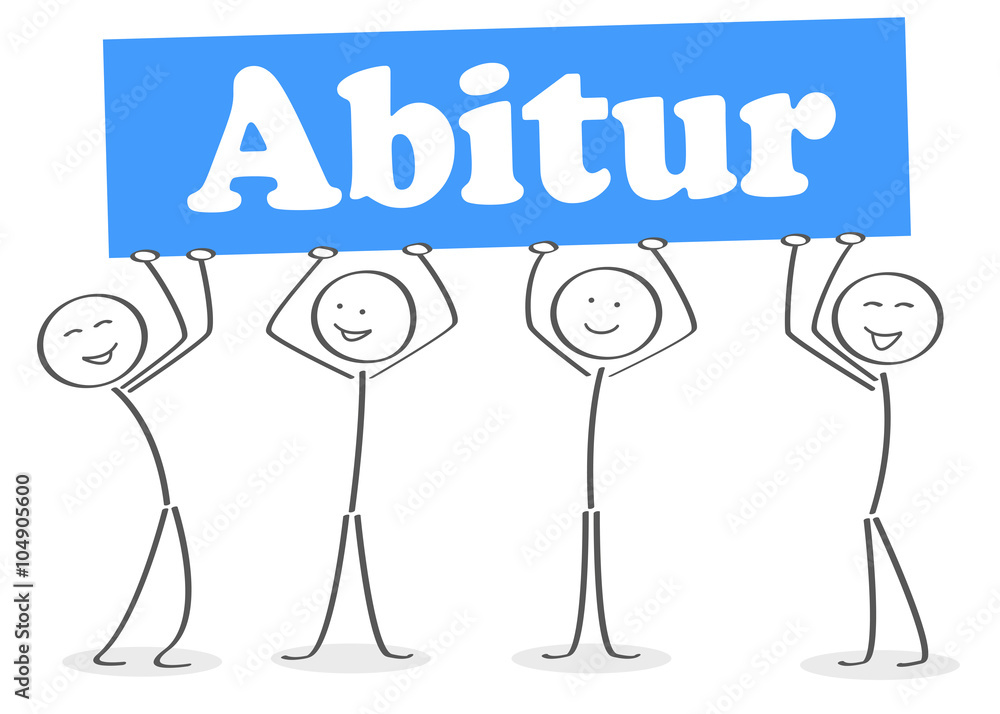 Strichmännchen halten Abitur Schild hoch Stock ベクター | Adobe Stock