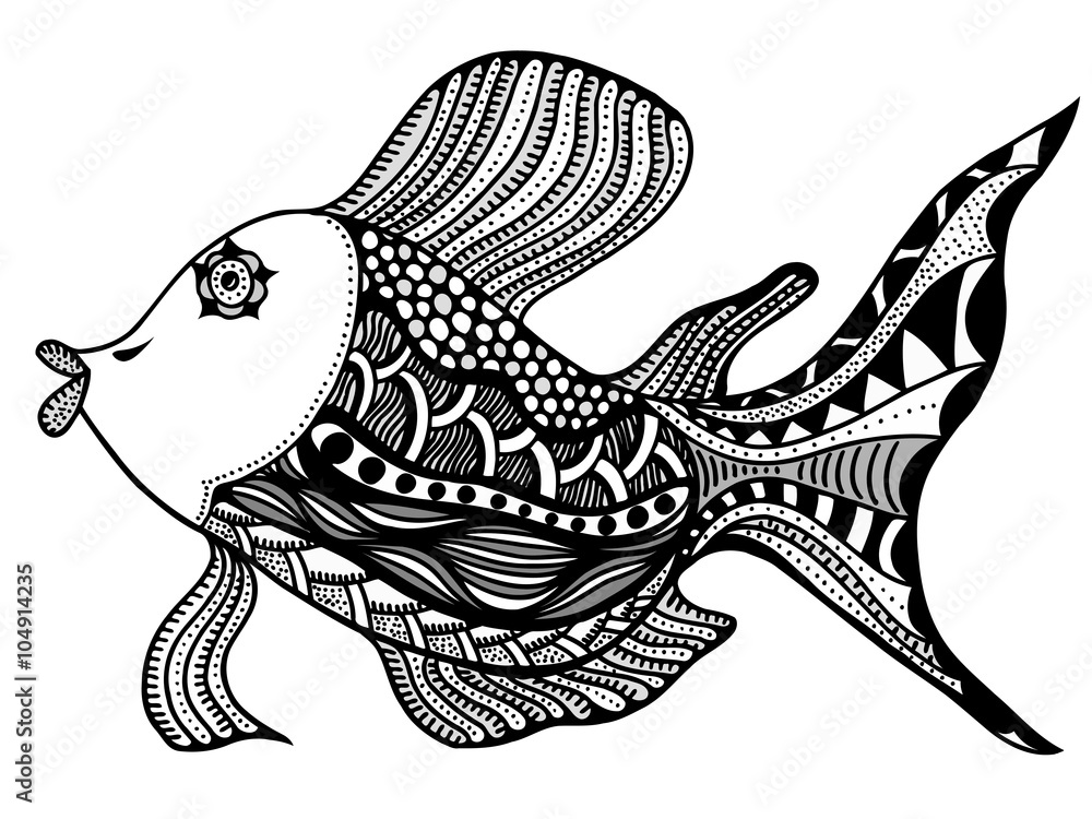 fish in zentangle Stock Vector | Adobe Stock