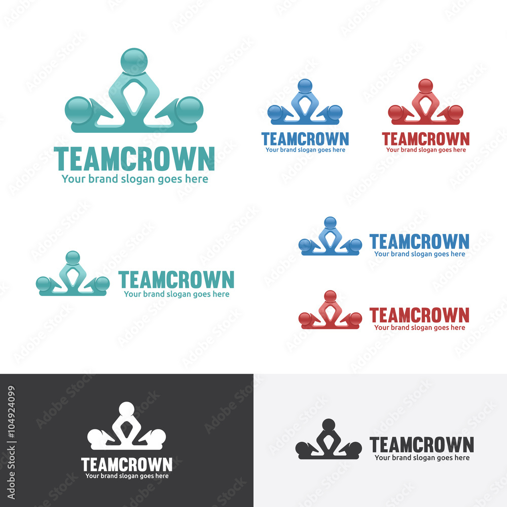 People crown logo, Team crown brand identity Stock Vector | Adobe Stock