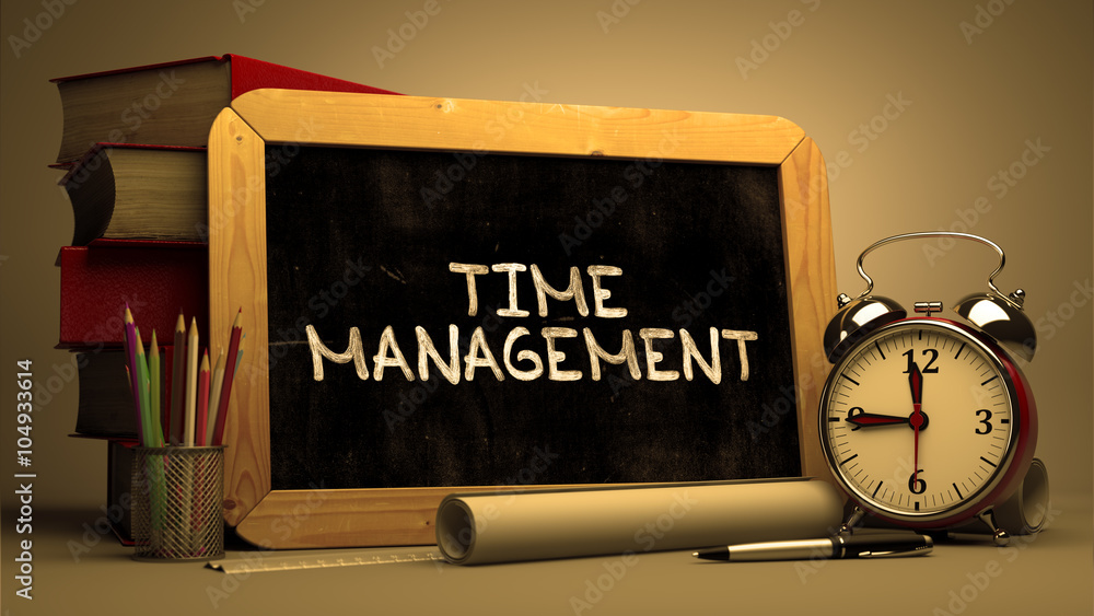 Time Management Handwritten on Chalkboard. Time Concept. Composition ...