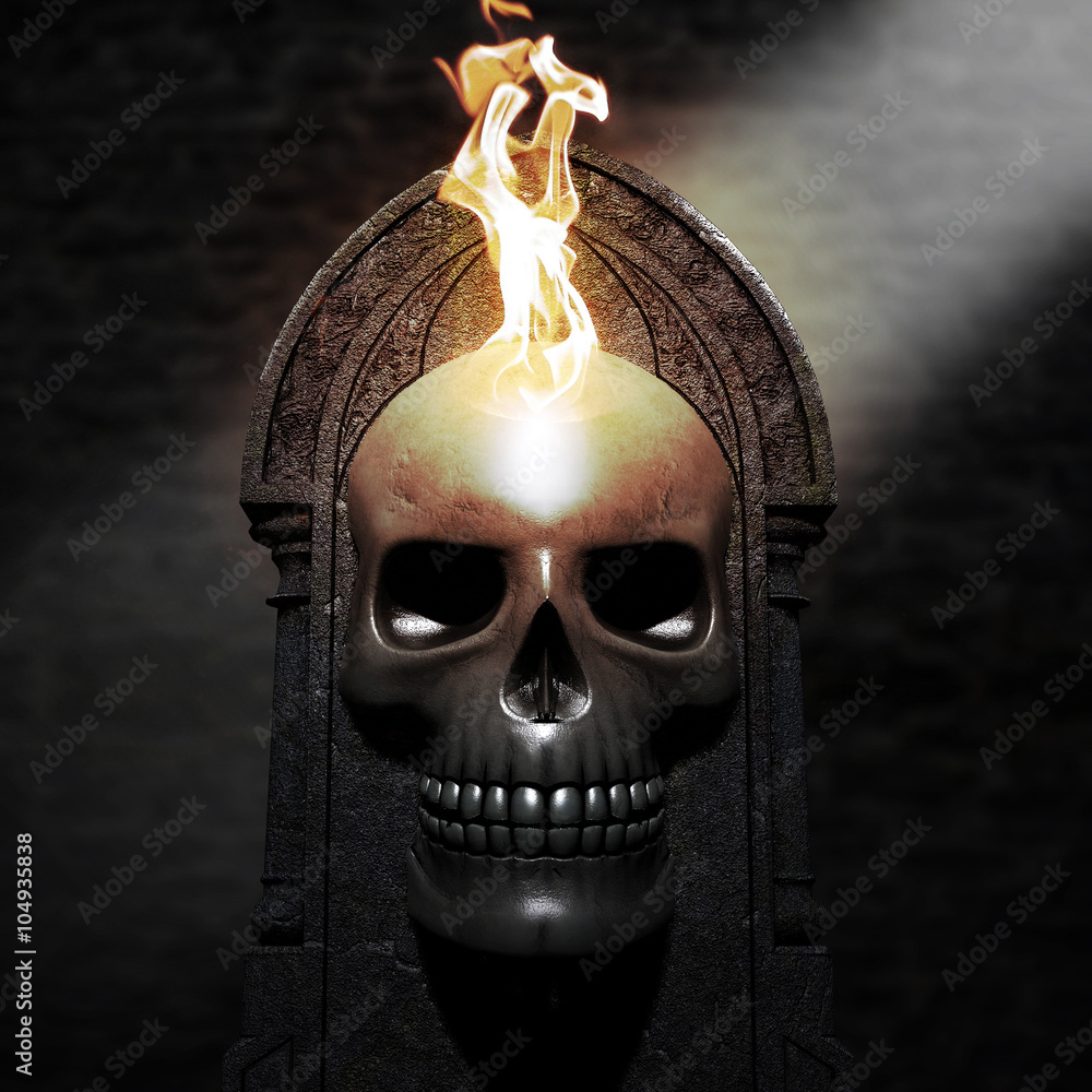 Burning Skull Stock Illustration | Adobe Stock
