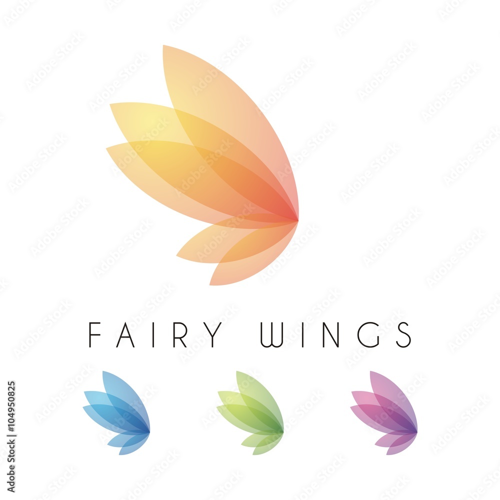 Fairy Wings Feminine Design Vector Logo Stock Vector | Adobe Stock
