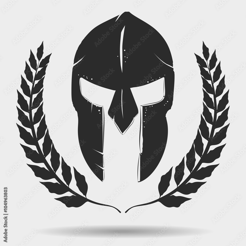 Gladiator helmet with laurel wreath Stock Vector | Adobe Stock