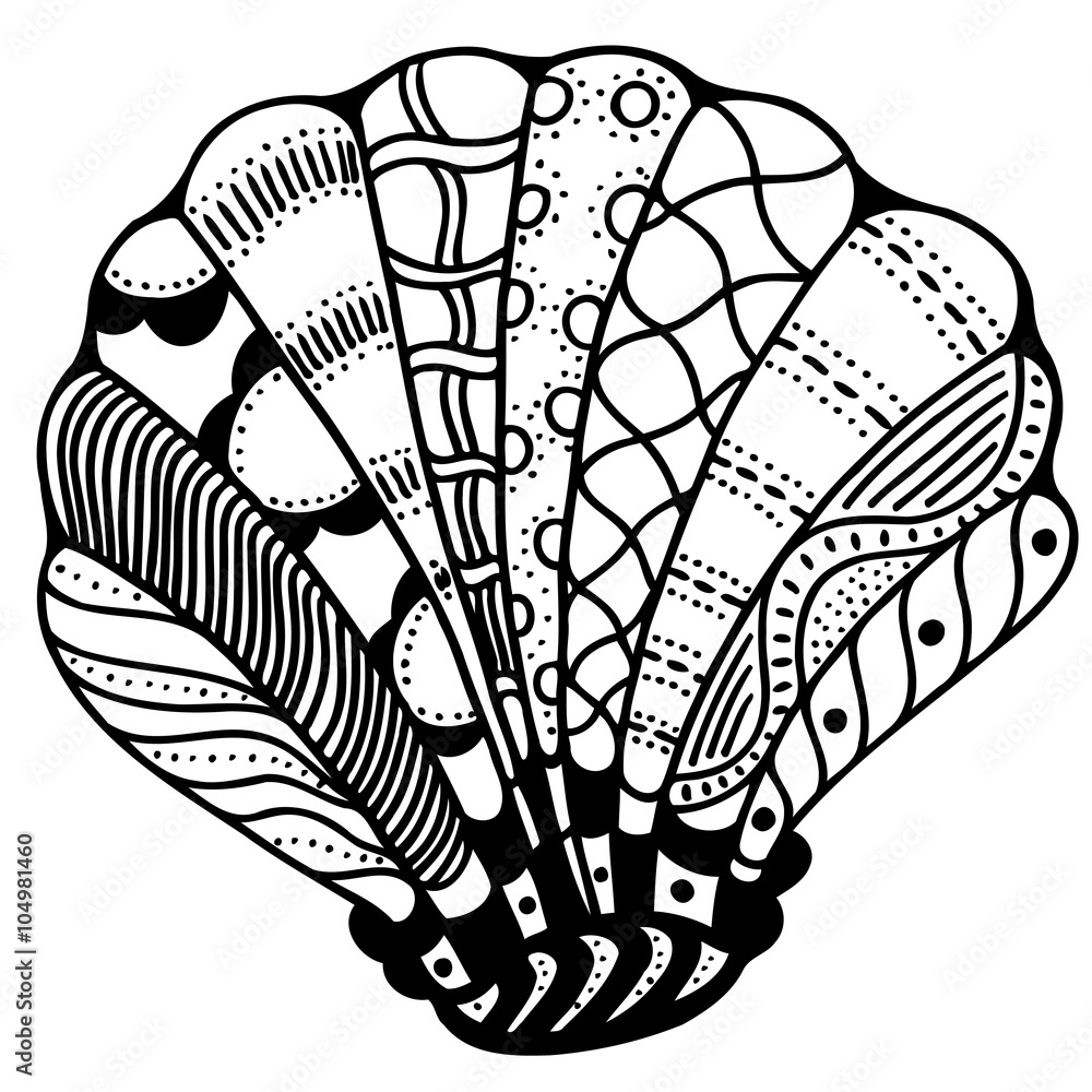 Zentangle stylized shell Stock-Vektorgrafik | Adobe Stock