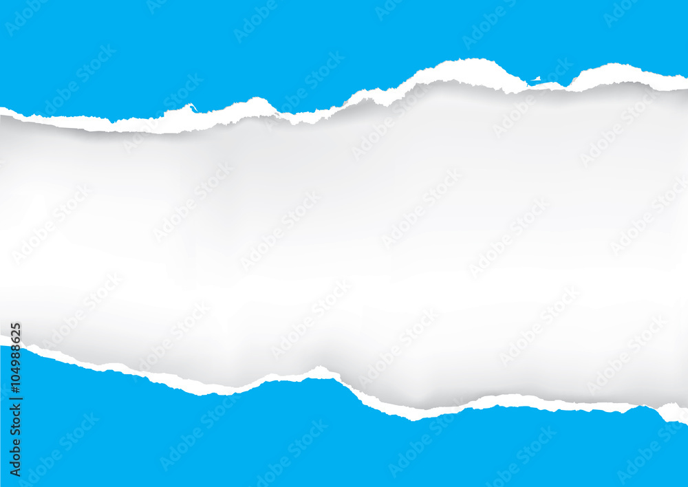 Blue ripped paper. Illustration of orange ripped paper with place for ...