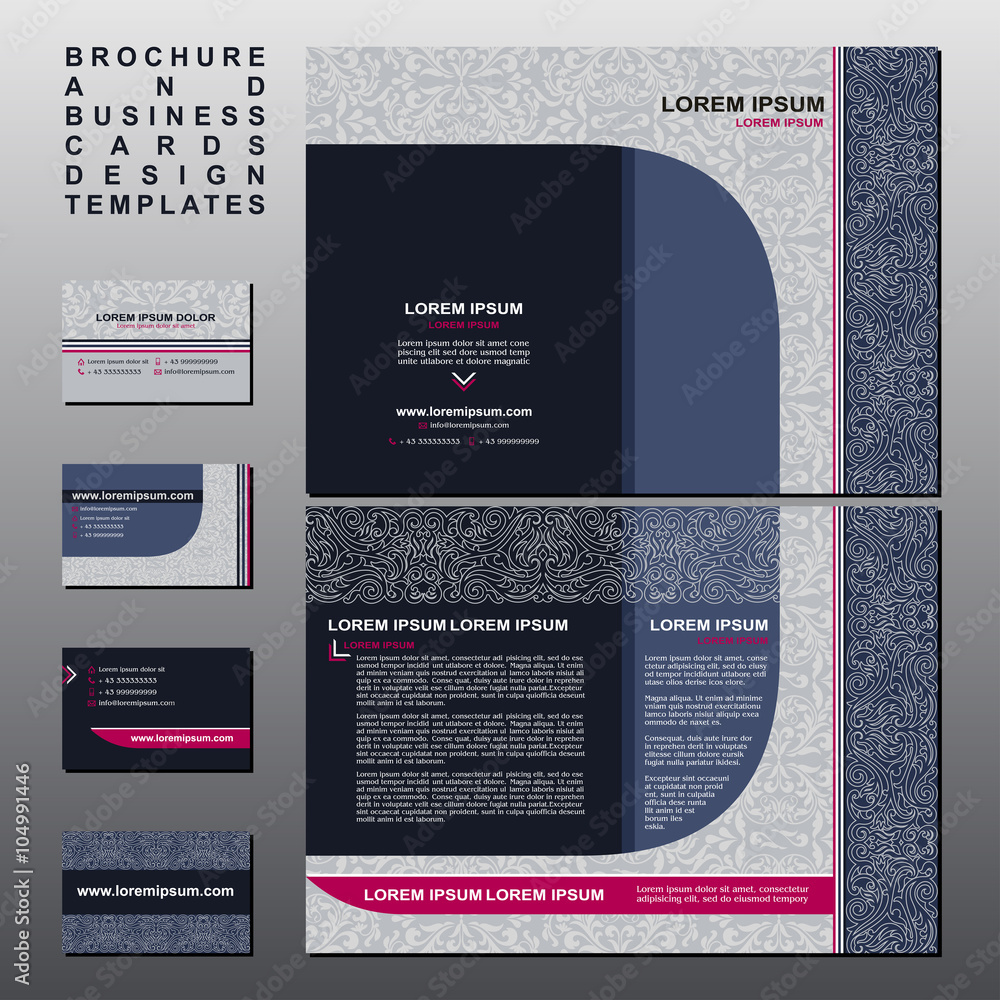 Brochure and Business cards design templates collection Stock Vector ...