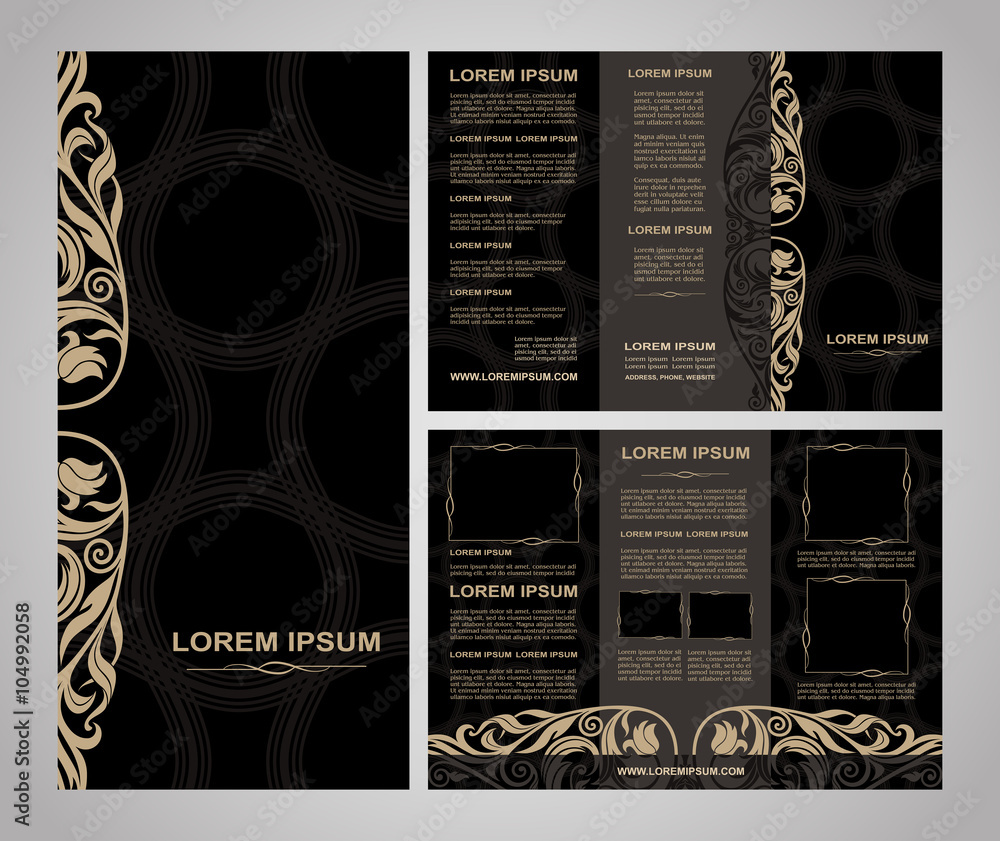 Vintage style brochure template design with modern art elements Stock ...