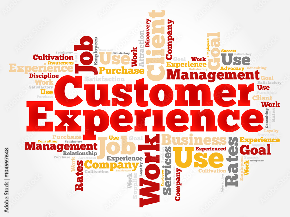 Customer Experience word cloud, business concept background Stock ...