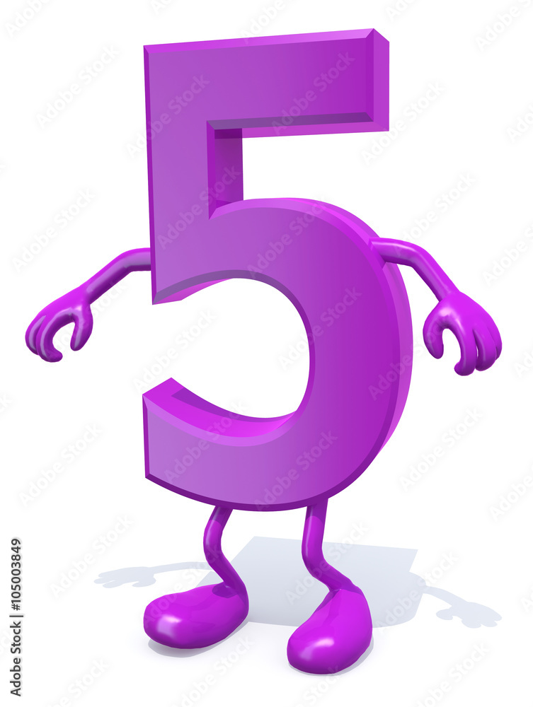 number 5 with arms and legs posing Stock Illustration | Adobe Stock
