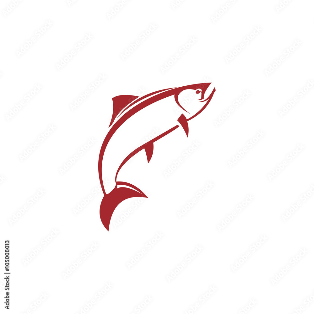 salmon fish logo Stock Vector | Adobe Stock
