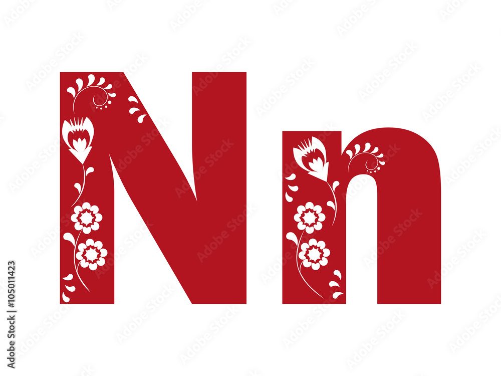 Litera n, wycinanka Stock-Vektorgrafik | Adobe Stock