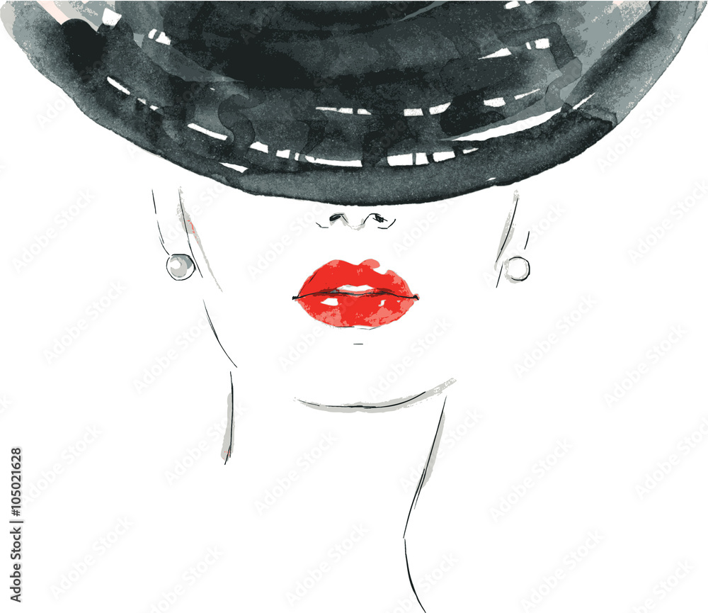 Beautiful woman portrait. Stock Illustration | Adobe Stock
