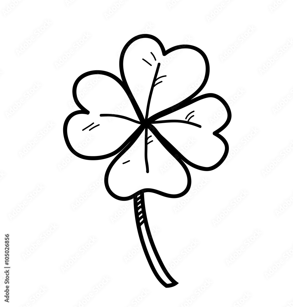 Clover Doodle, a hand drawn vector doodle illustration of a clover ...