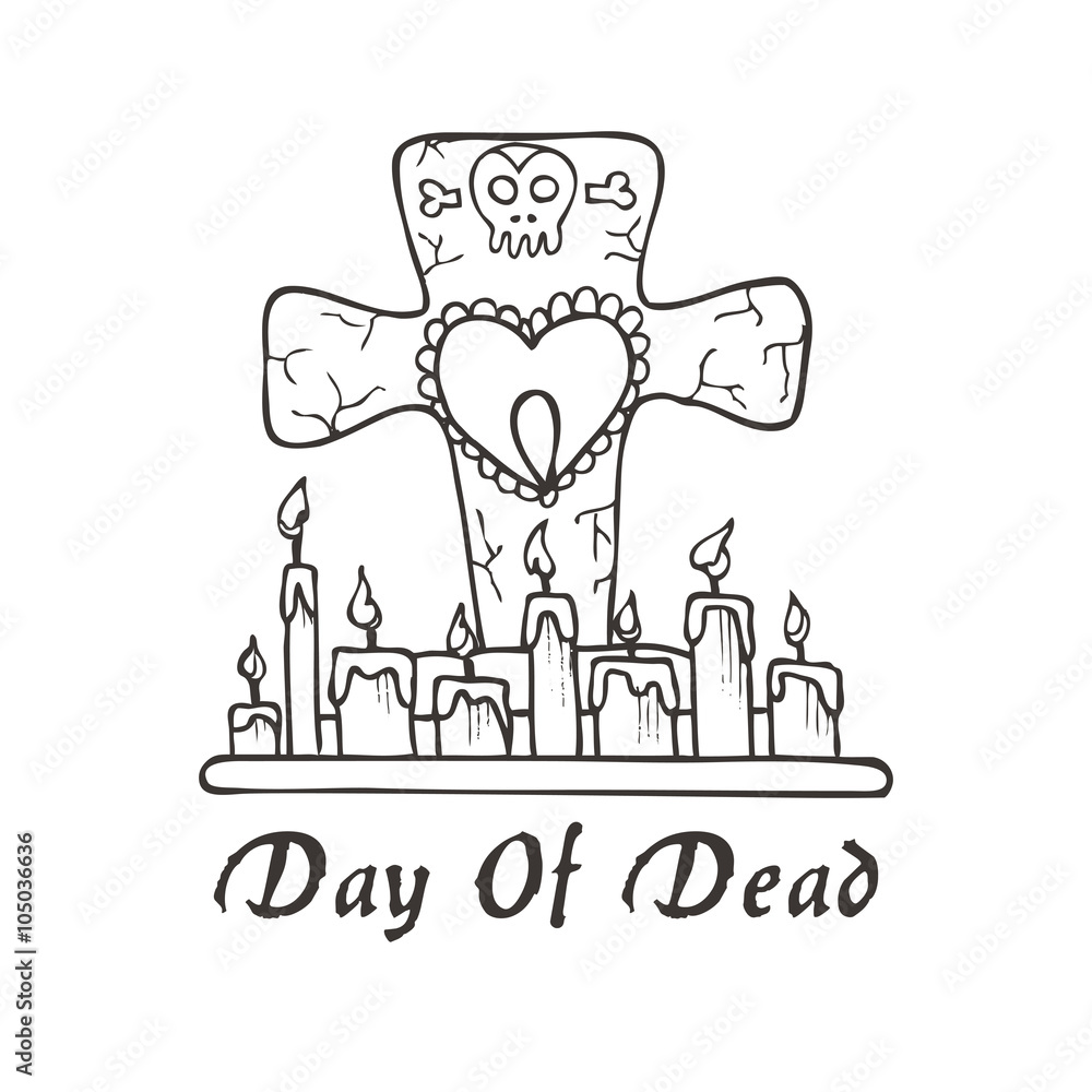 Day Of The Dead Graveyard Drawing