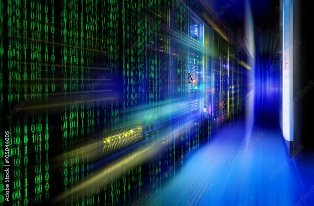 series mainframe in a futuristic representation of a matrix code Stock ...