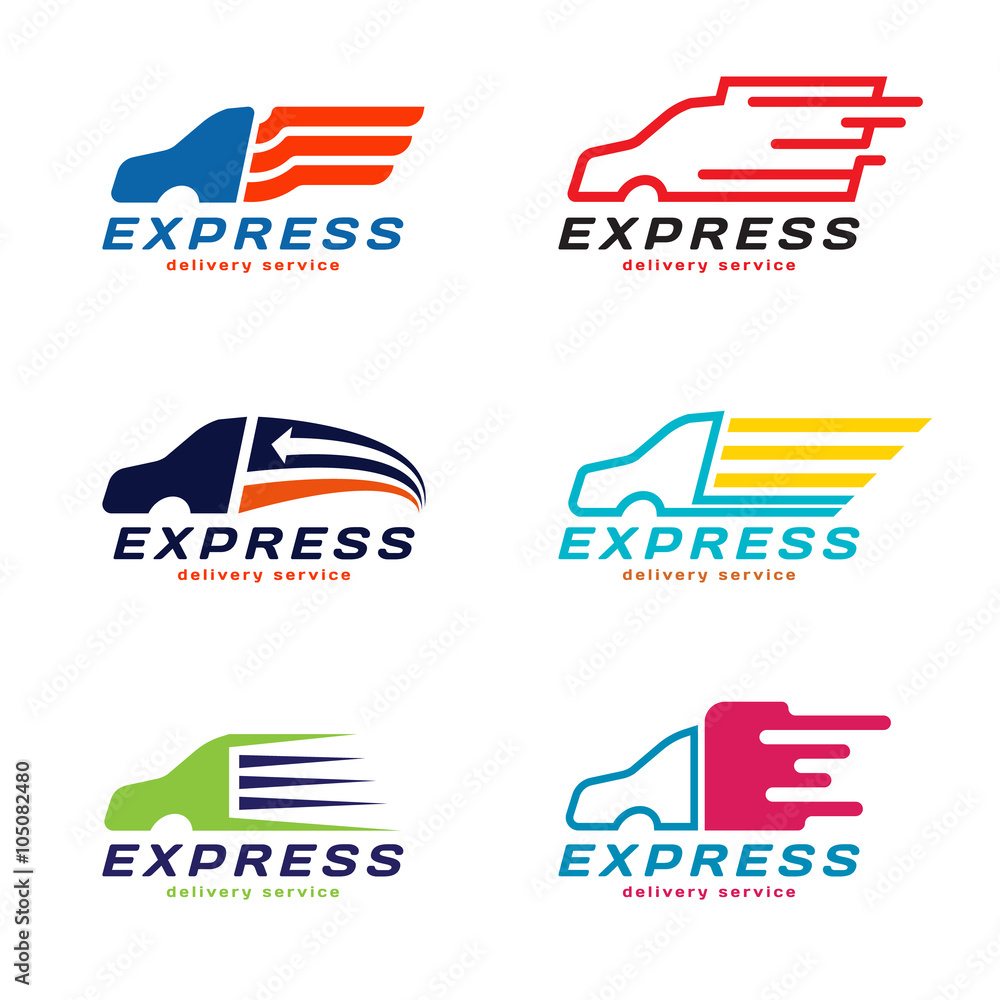Truck Car Express delivery service Logo. vector set design Stock Vector ...