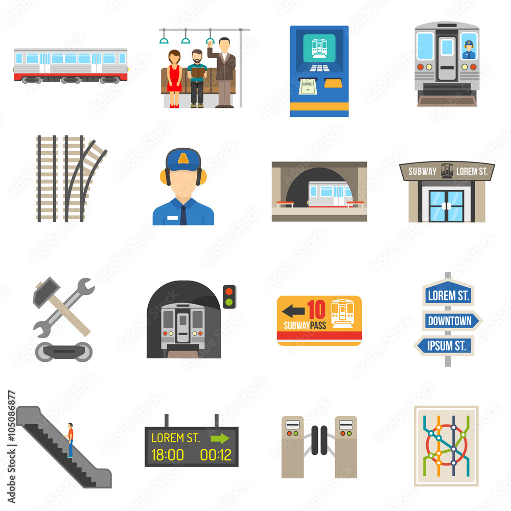 Underground Icons Set Stock Vector | Adobe Stock