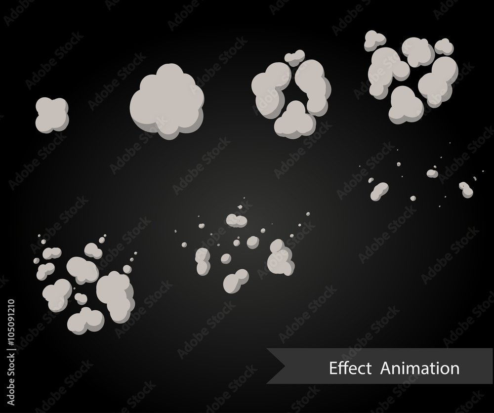 Vector effect. Effect for game. Explode effect animation. Cartoon ...