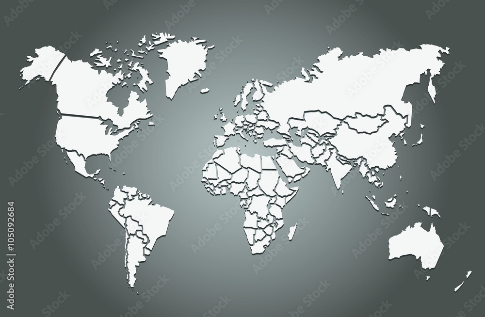 Mappemonde en relief, effet 3D - Vectoriel Stock Vector | Adobe Stock