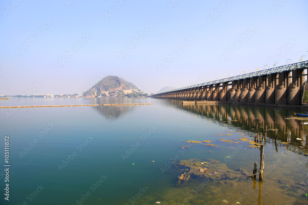 Historic Prakasam barrage bridge in India Stock Photo | Adobe Stock