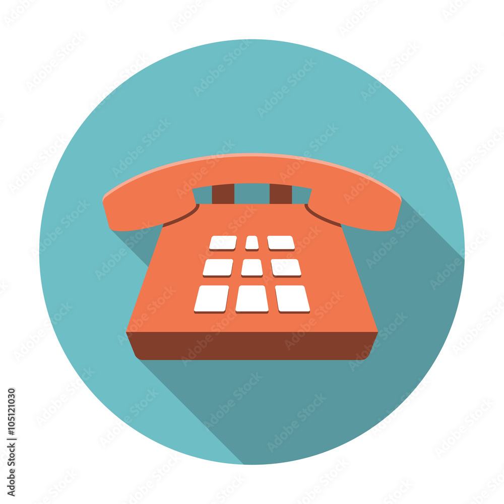 Desk Phone icon flat Stock Vector | Adobe Stock
