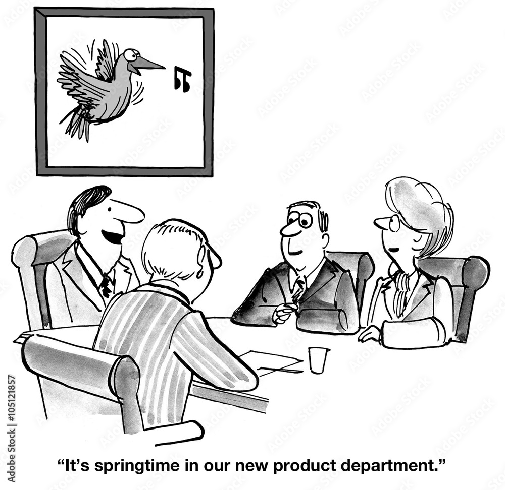 Business cartoon about new product development. Stock Illustration ...