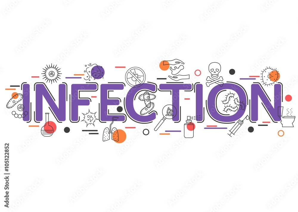 Infection Background with vector icons and elements. Infection Control ...