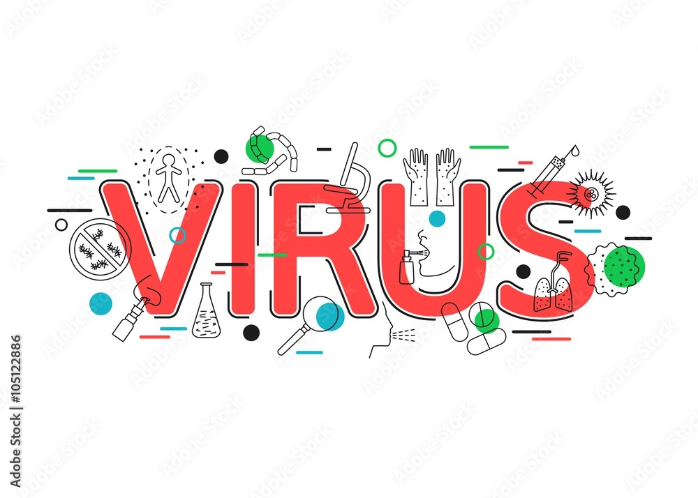 Virus Concept with vector icons and elements. Virus Cell. Health Banner ...