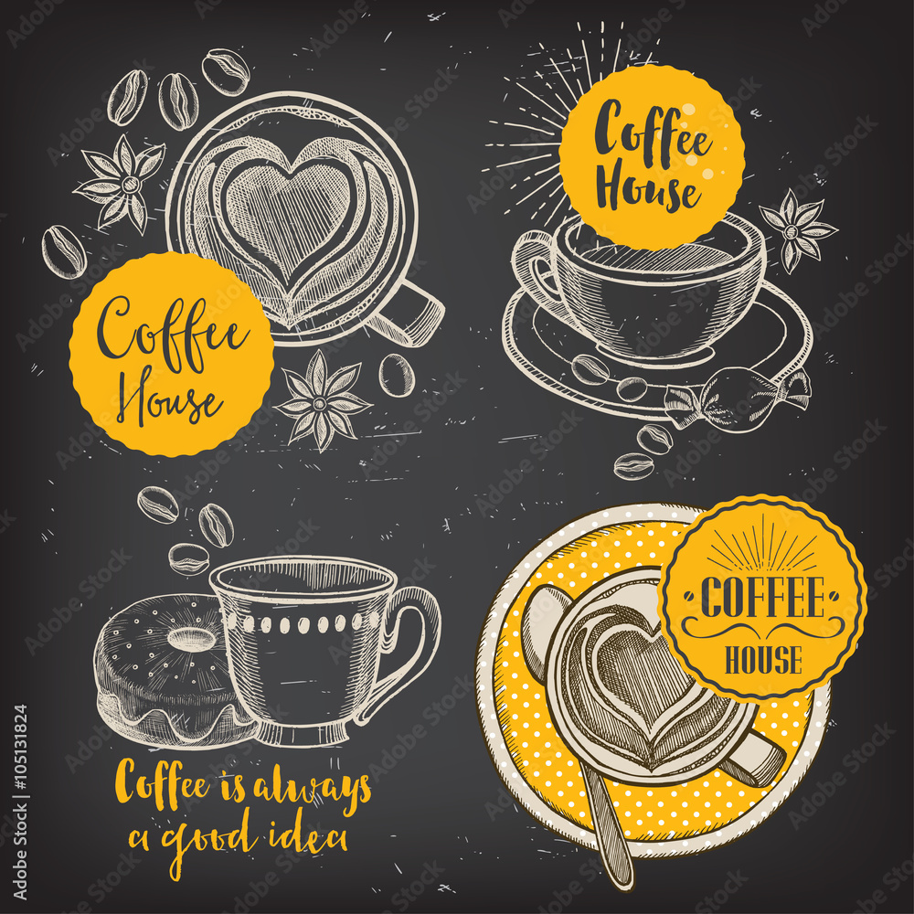 Coffee restaurant cafe menu, template design. Stock Vector | Adobe Stock
