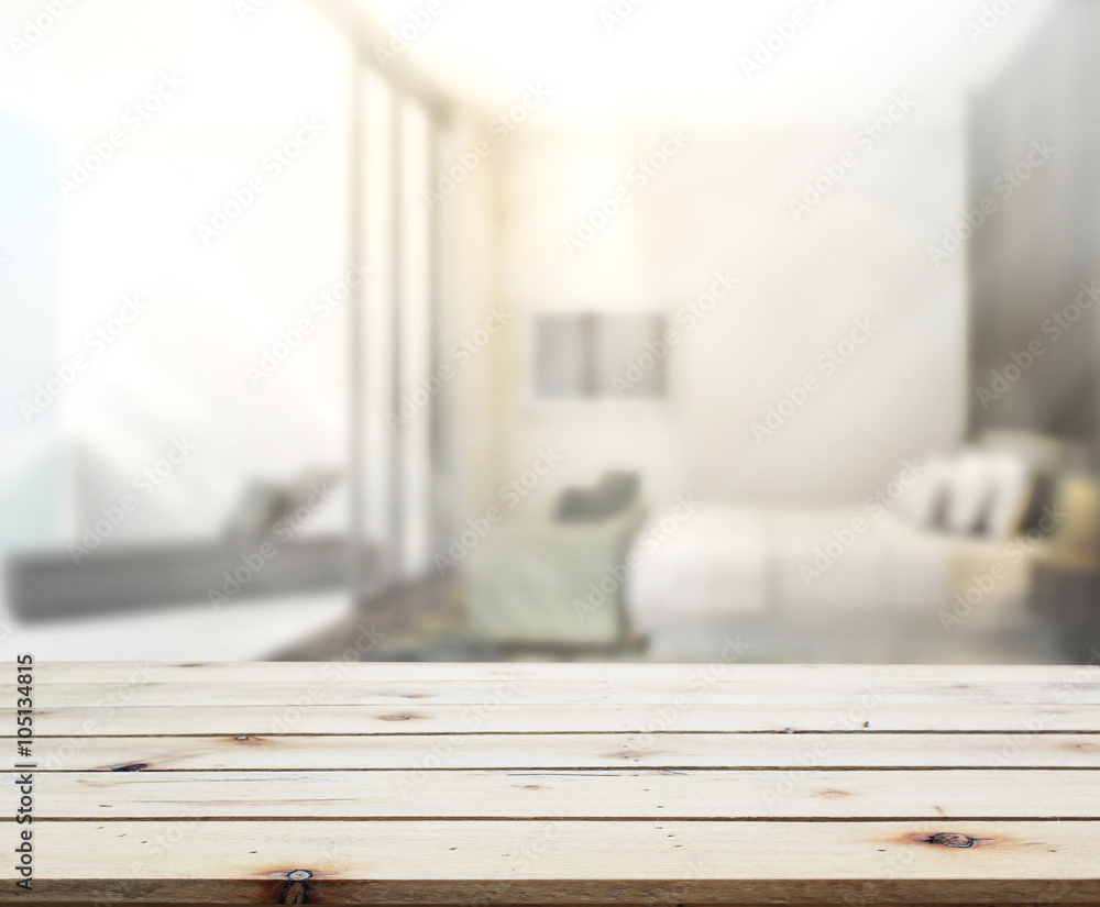 Table Top And Blur Background In Bedroom Stock Photo | Adobe Stock