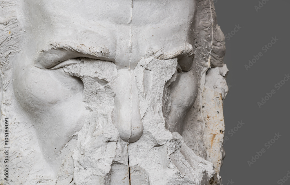Portrait Detail. Gypsum moulding of positive and negative forms. Stock ...