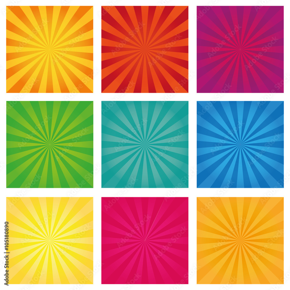 Set of backgrounds ray. Vector sun rays. Set texture Stock Vector ...