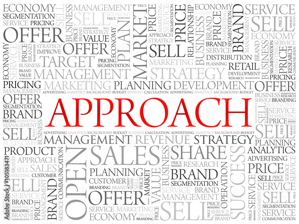 Approach word cloud, business concept background Stock Vector | Adobe Stock