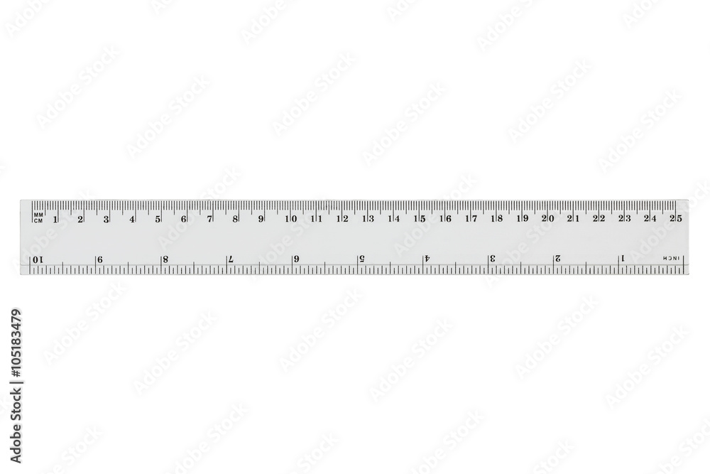 White transparent ruler, isolated on white, with clipping path Stock ...