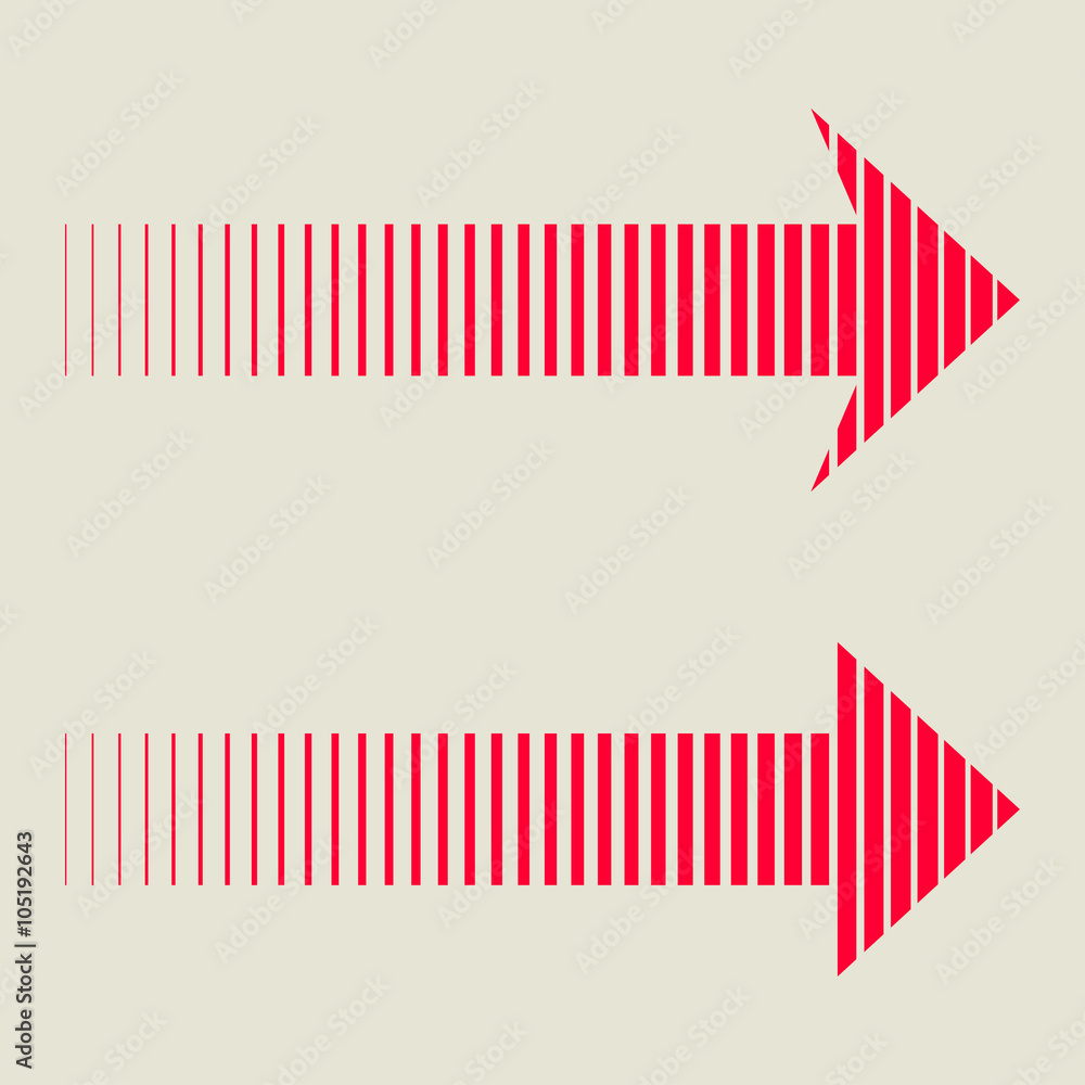 Linear Red Arrow./Isolated on background. Arrow Design. Vector Arrow ...