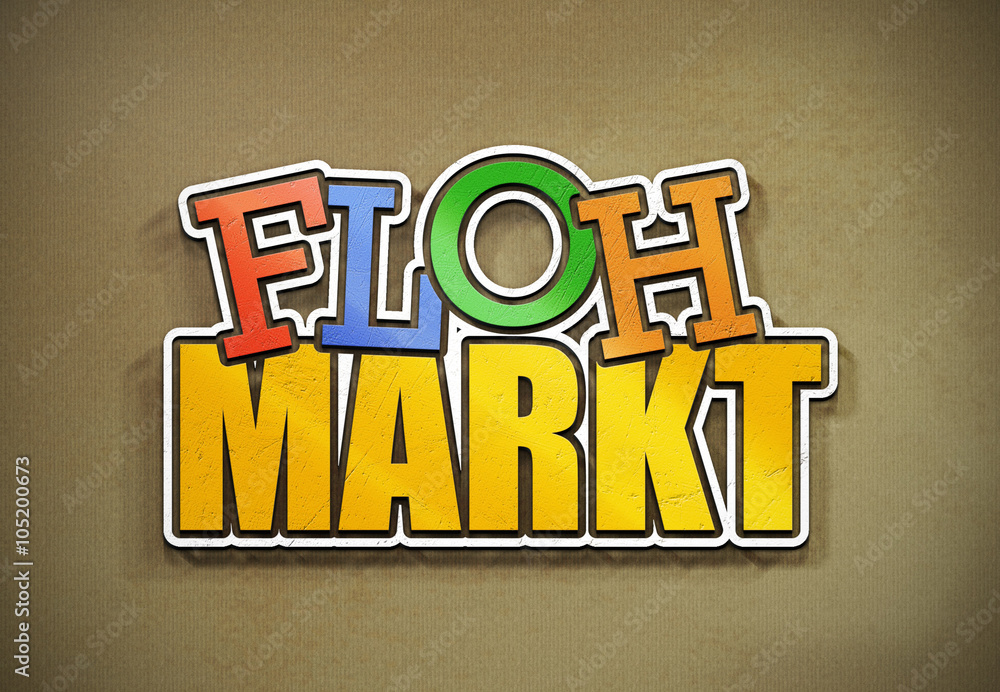 Flohmarkt - Typo - Logo P Stock-Illustration | Adobe Stock