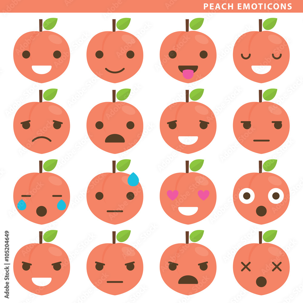 Peach emoticons Stock Vector | Adobe Stock