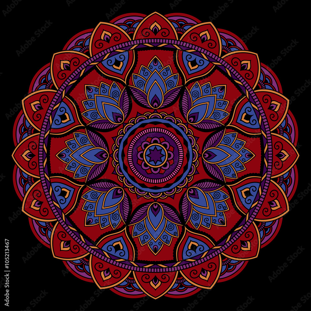 Vector color mandala. Stock Vector | Adobe Stock